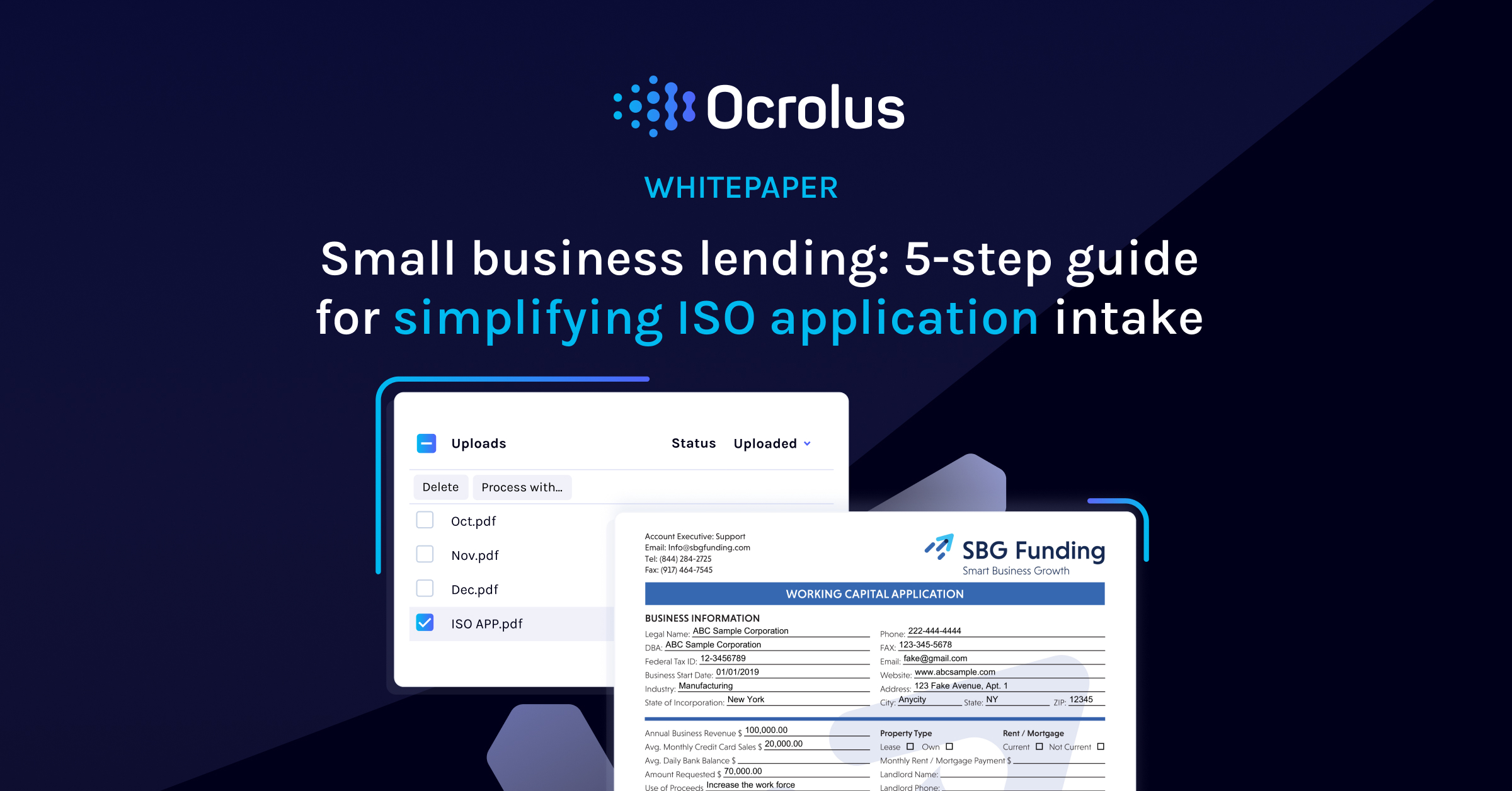 Accelerate Small Business Lending: Ocrolus' 5-Step Guide to Streamlining ISO Application Intake